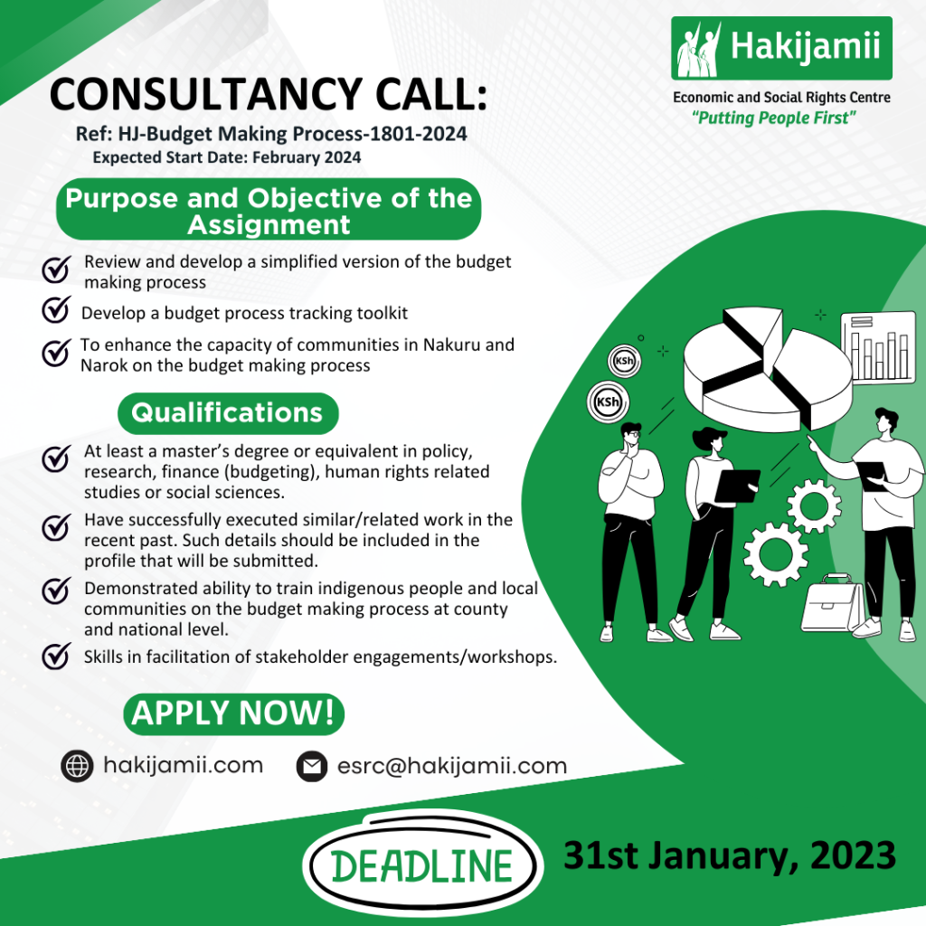 Consultancy Call: Review and Development of a Simplified Handbook on the Budget Making Process ...